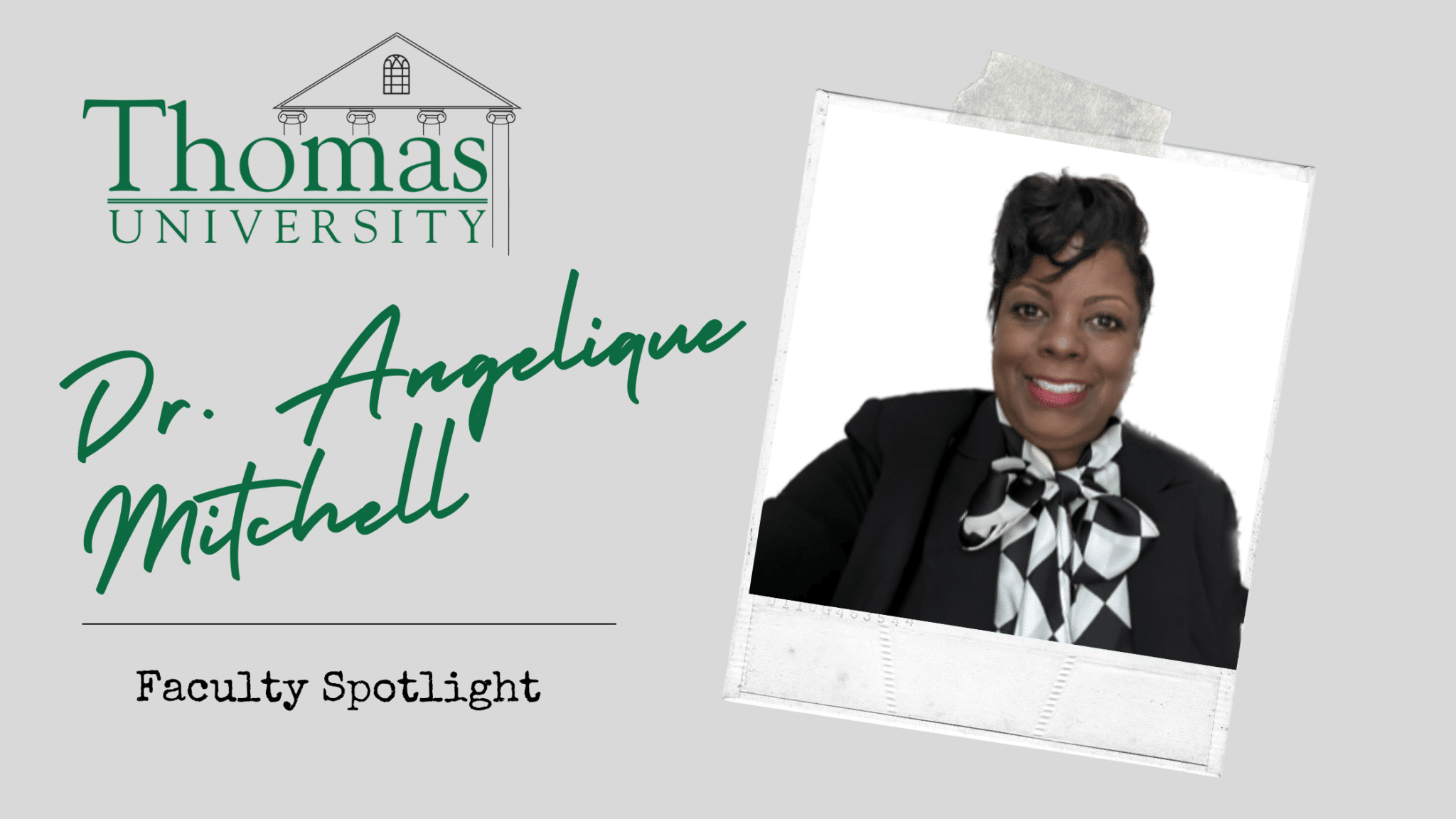 Faculty Spotlight: Dr. Angelique Mitchell, Assistant Professor, Program Director for Educational ...